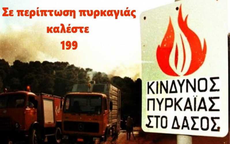 Υψηλός κίνδυνος πυρκαγιάς κατηγορίας 4 την Κυριακή στην Πελοπόννησο